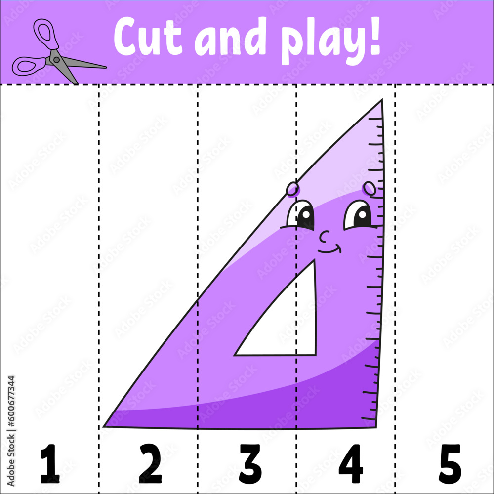Learning numbers 1-5. Cut and play. Education worksheet. Game for kids ...