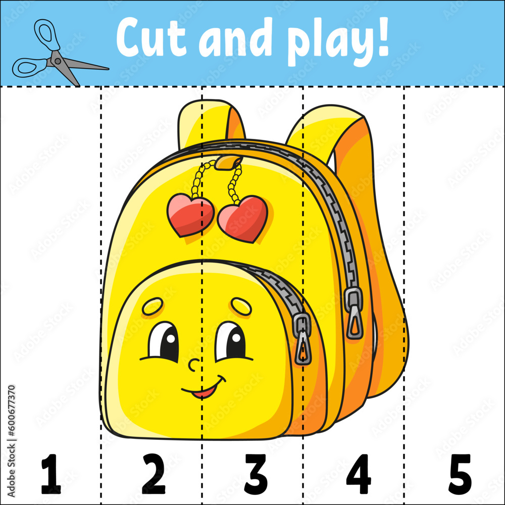 Learning numbers 1-5. Cut and play. Education worksheet. Game for kids ...