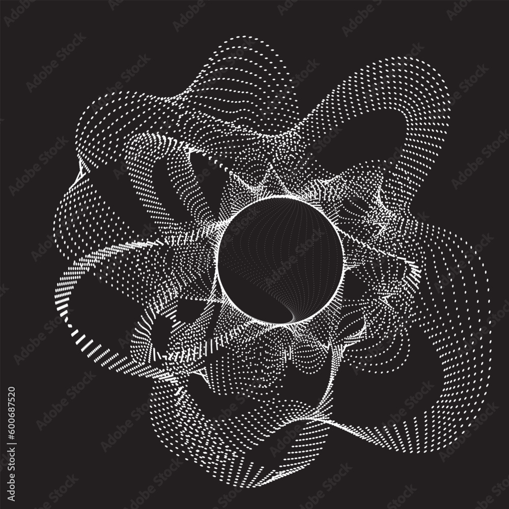 Abstract oval Lines Background with geometric circles . Vector rotating ...