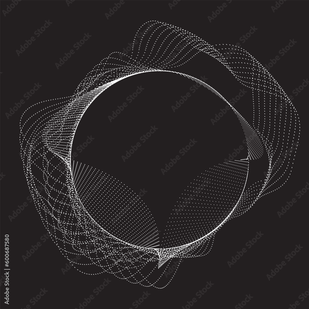 Abstract oval Lines Background with geometric circles . Vector rotating ...