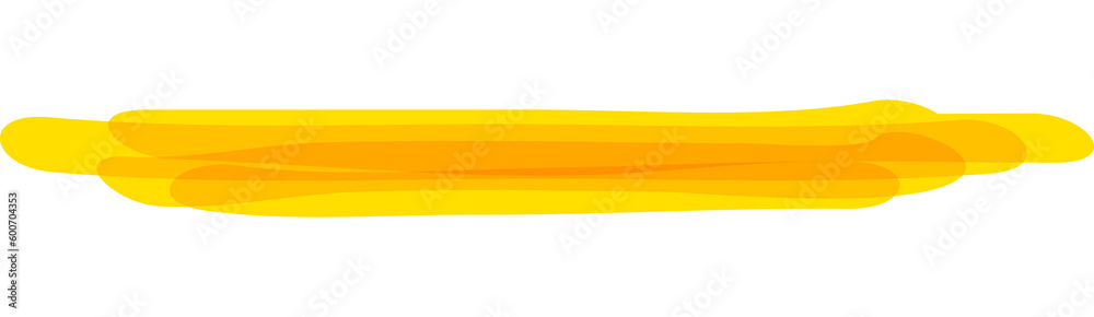 Hand drawn yellow highlight marker stripes on transparent background ...