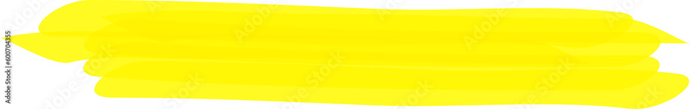 Hand drawn yellow highlight marker stripes on transparent background ...