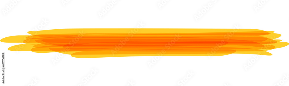Hand drawn yellow highlight marker stripes on transparent background ...