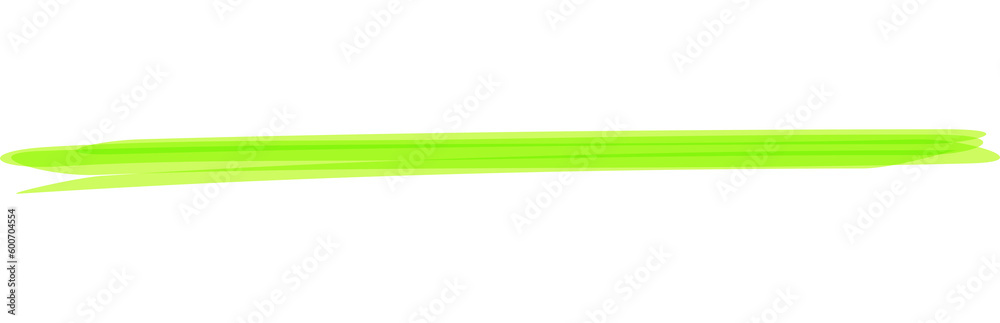 Hand drawn green highlight marker stripes on transparent background ...