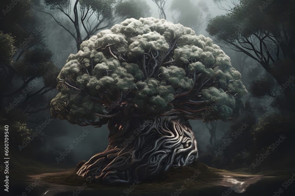 A tree that shapes the brain, representing emotional intelligence ...