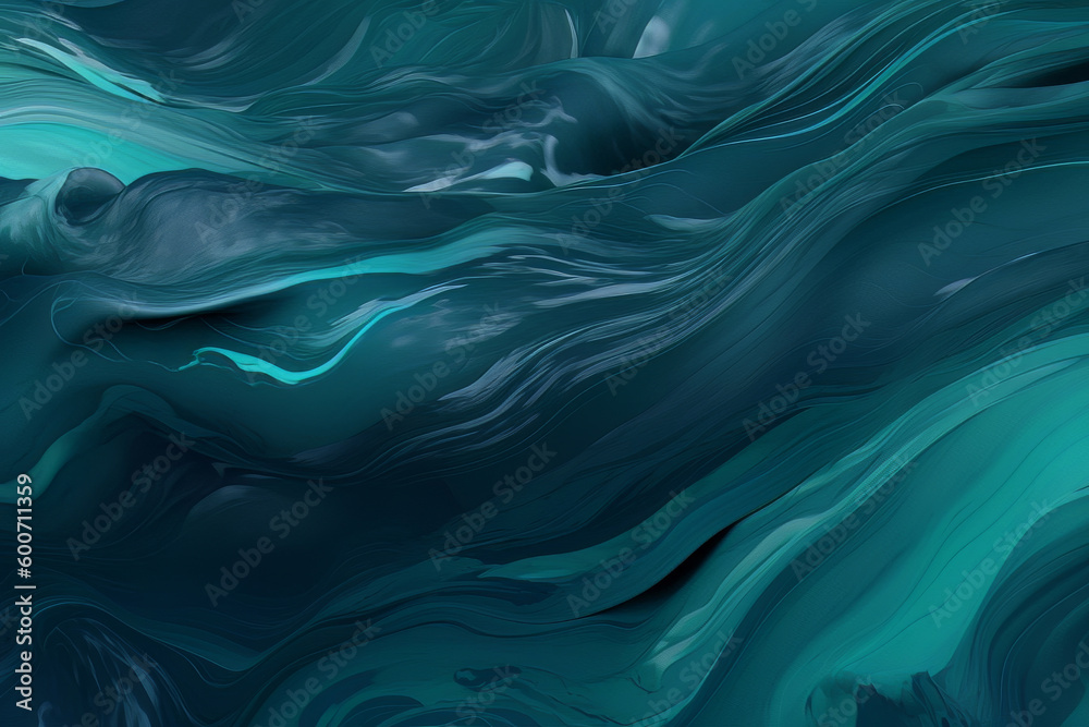 Abstract dark deep blue flowing waves provide a visually captivating ...
