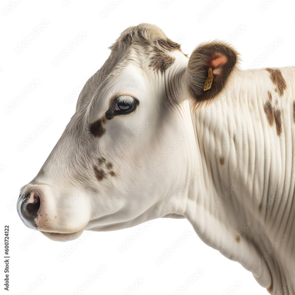 Profile of a cow close up. Isolated on a transparent background. KI ...