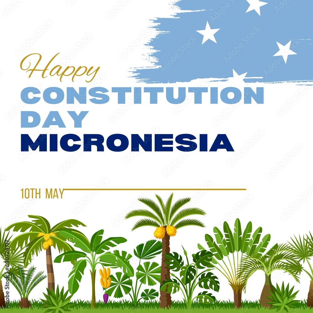 Premium Vector | Square banner illustration of Constitution Day ...