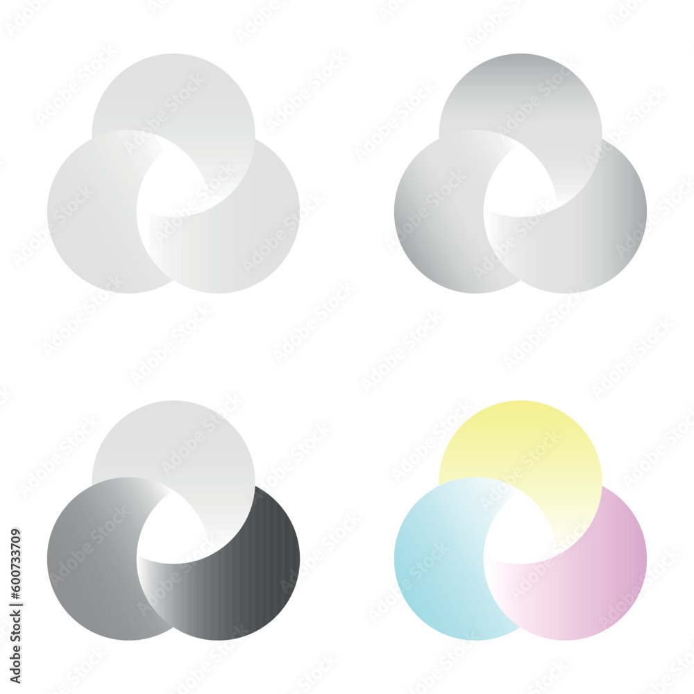 vector set of three circle venn diagram templates for presentation ...