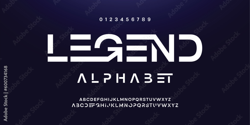 LEGEND Abstract minimal future alphabet fonts. simple typography sport ...
