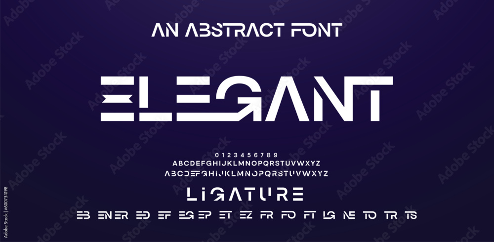 Modern ELEGANT minimal tech font letter set. Luxury vector typeface for ...