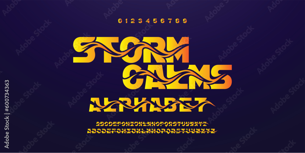 STORM CALMS Lettering Fashion Designs. Modern elegant alphabet letters ...