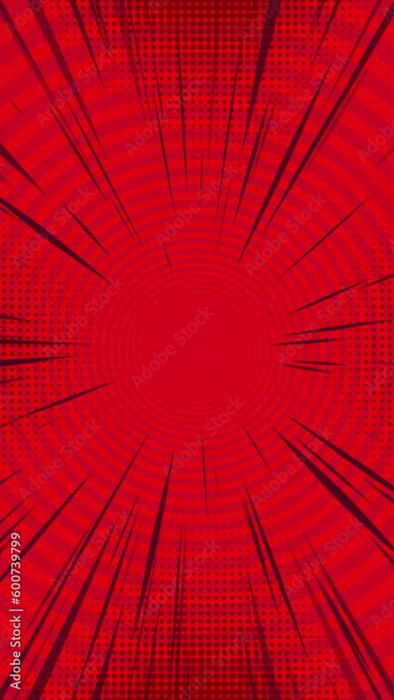 Red pop art background with speed lines. Stock Video | Adobe Stock