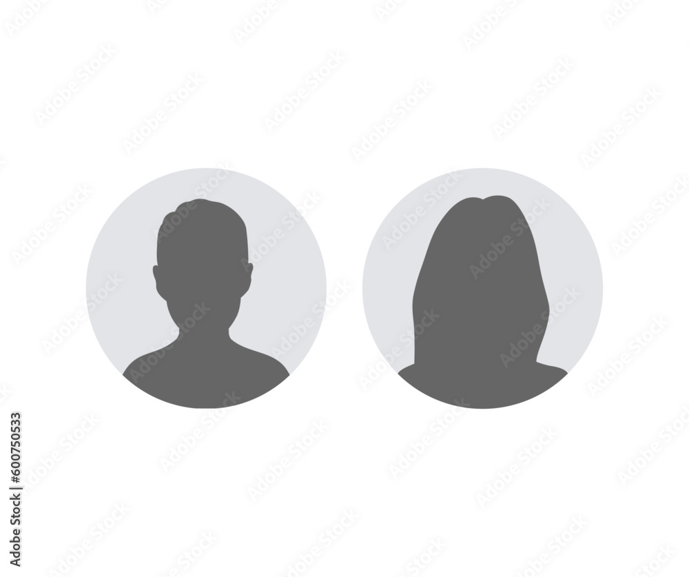 Man and woman silhouette avatar. Profile icon. Profile picture ...