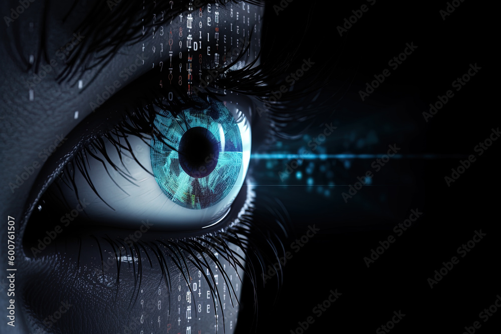Macro eye with high technology for futuristic virtual reality. Concept ...