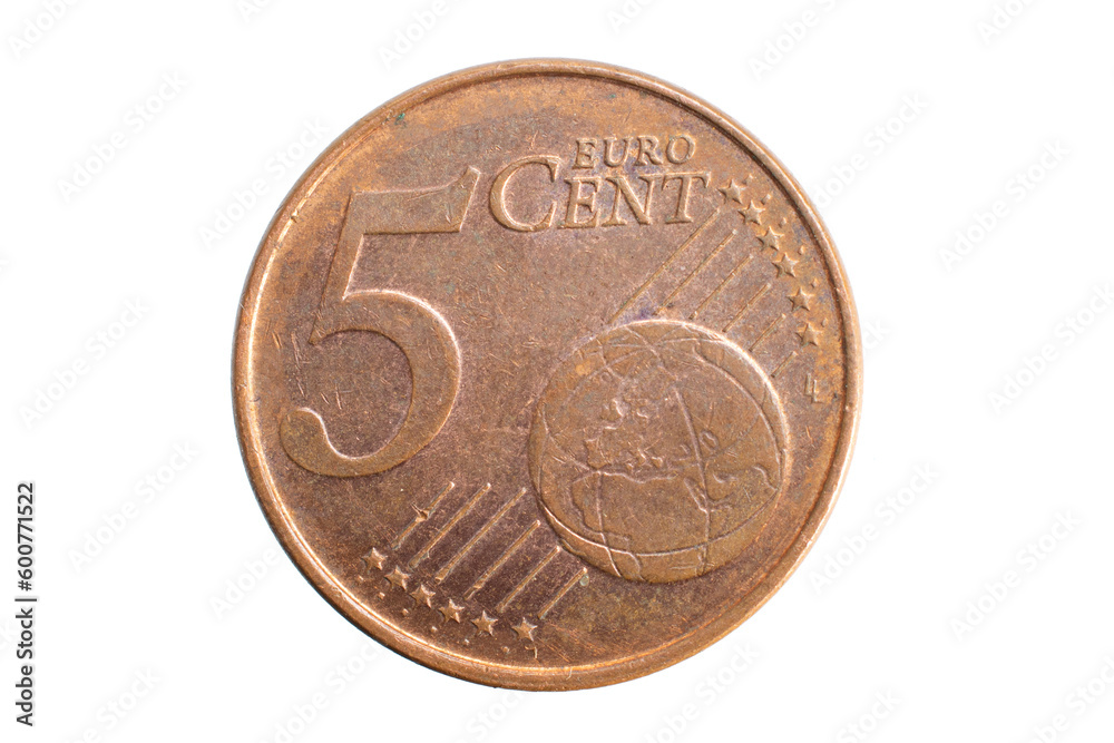 Poster 5 euro cent coin on a transparent isolated background. png ...