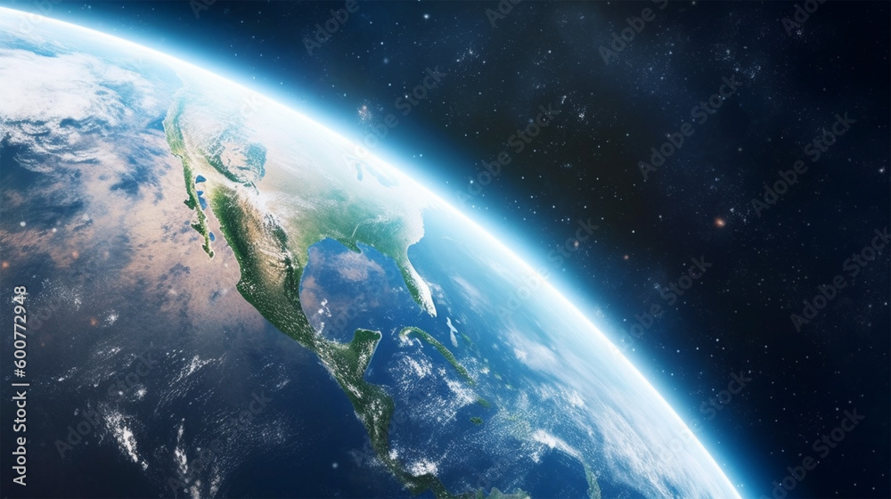 Planet Earth globe view from space, showing a realistic surface of the ...