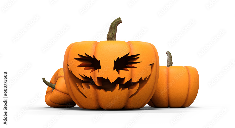 Jack O Lantern - transparent background - 3D rendering Stock ...