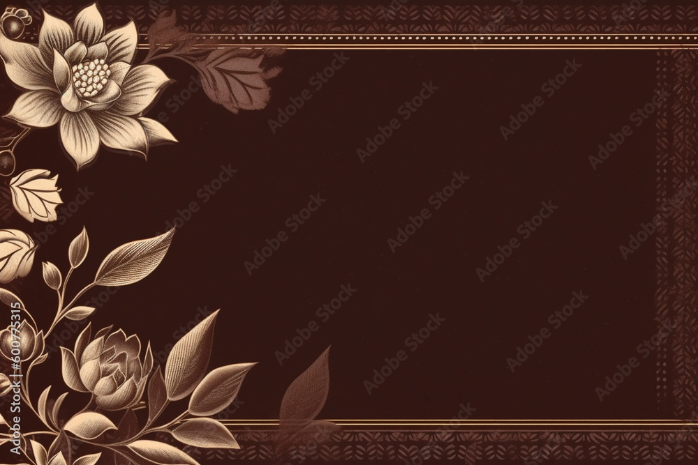 A rich chocolate brown background with a flower border Flower wedding ...