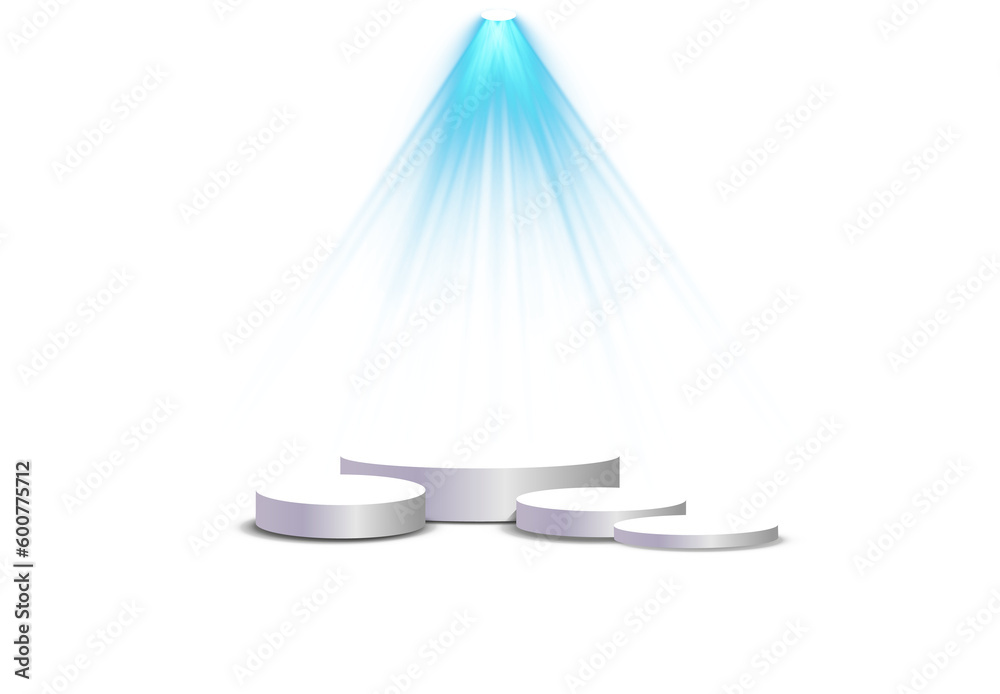 Podium stand isolated on transparent background. White circle plinth ...