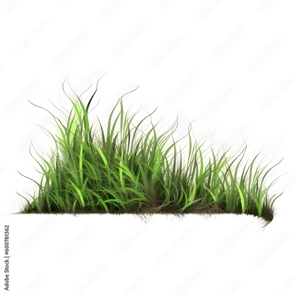 2d botanical illustration short lawn grass with clip-art style with ...