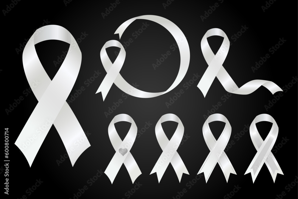 The white or pearl ribbon serves as a symbol for various causes and ...