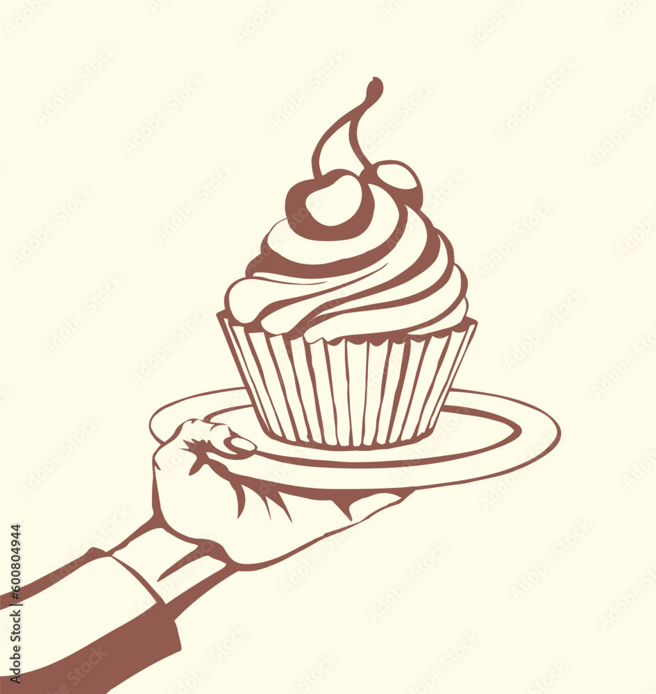 Vector drawing. The hand offers a treacherous treat Stock Vector ...