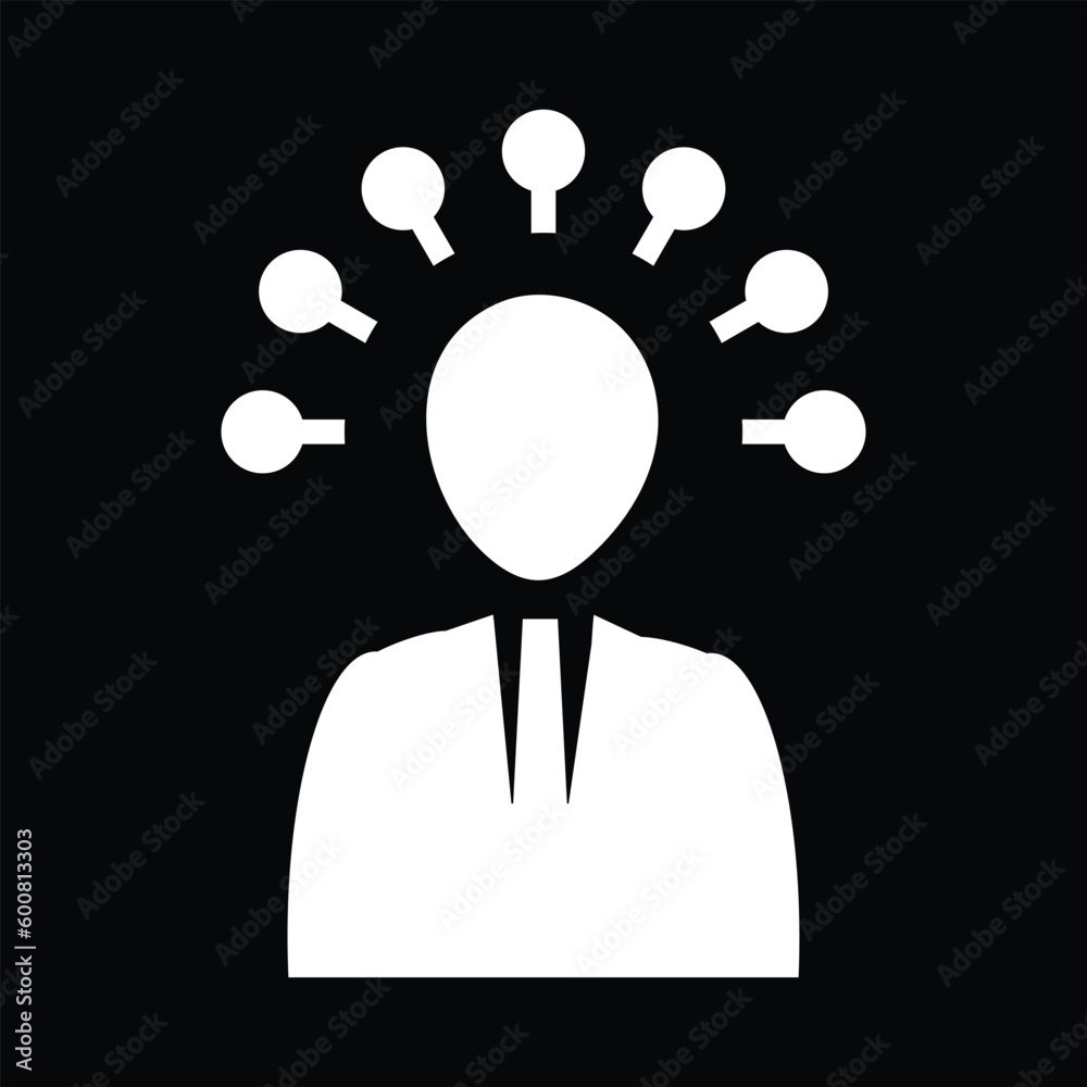 Mind people icon in flat style. Human frustration vector illustration ...