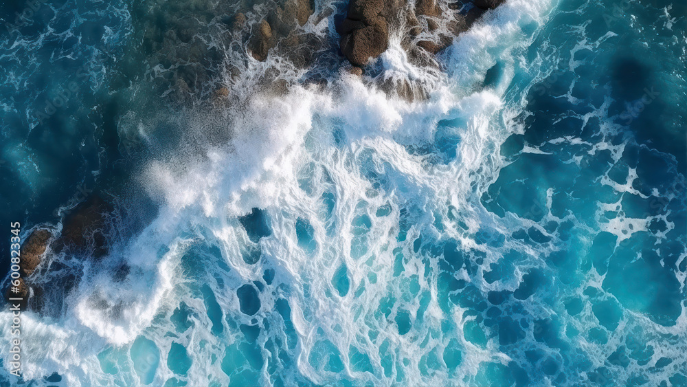 Spectacular aerial top view background photo of ocean sea water white ...