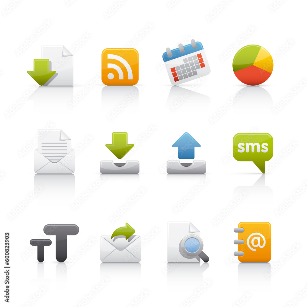 Set of icons on white background in Adobe Illustrator EPS 8 format for ...