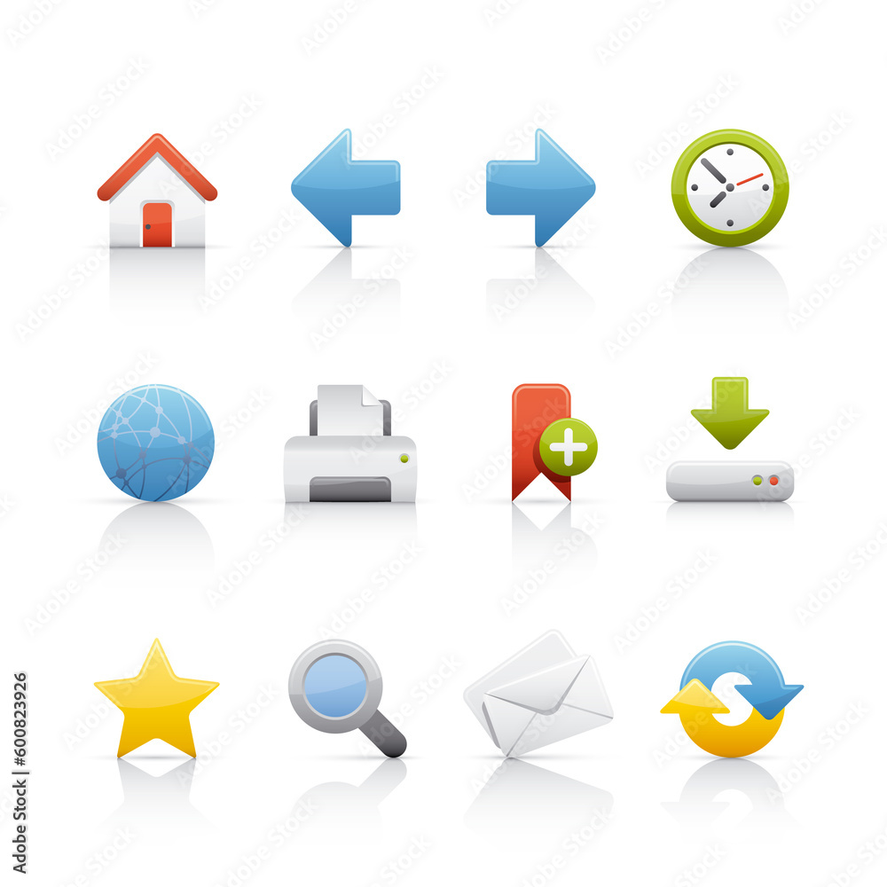 Set of icons on white background in Adobe Illustrator EPS 8 format for ...