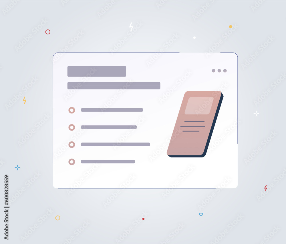 Vector illustration showing the screenshot of an online store page ...