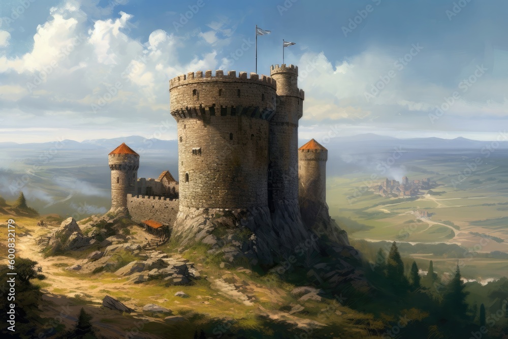 High tower offered a panoramic view of the surrounding landscape ...