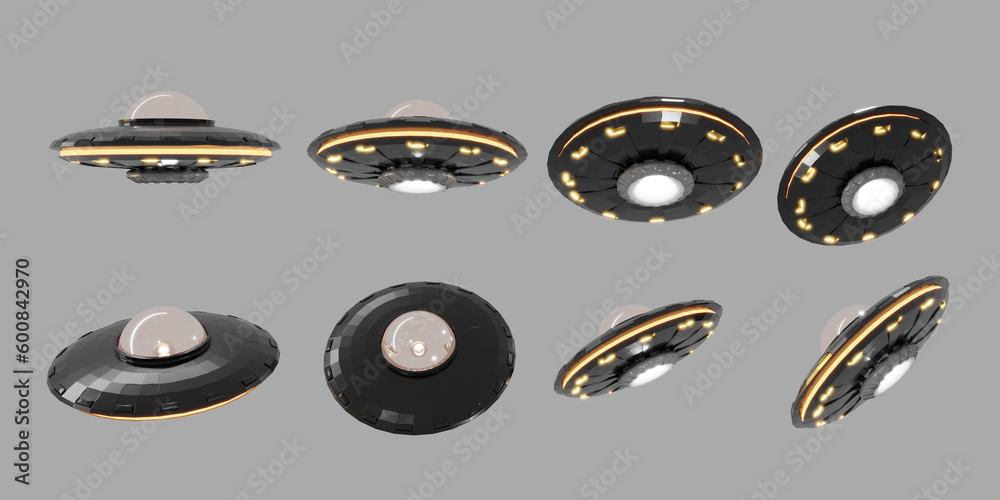 UFO model. UFO. UFO isolated. UFO character. Stock Illustration | Adobe ...