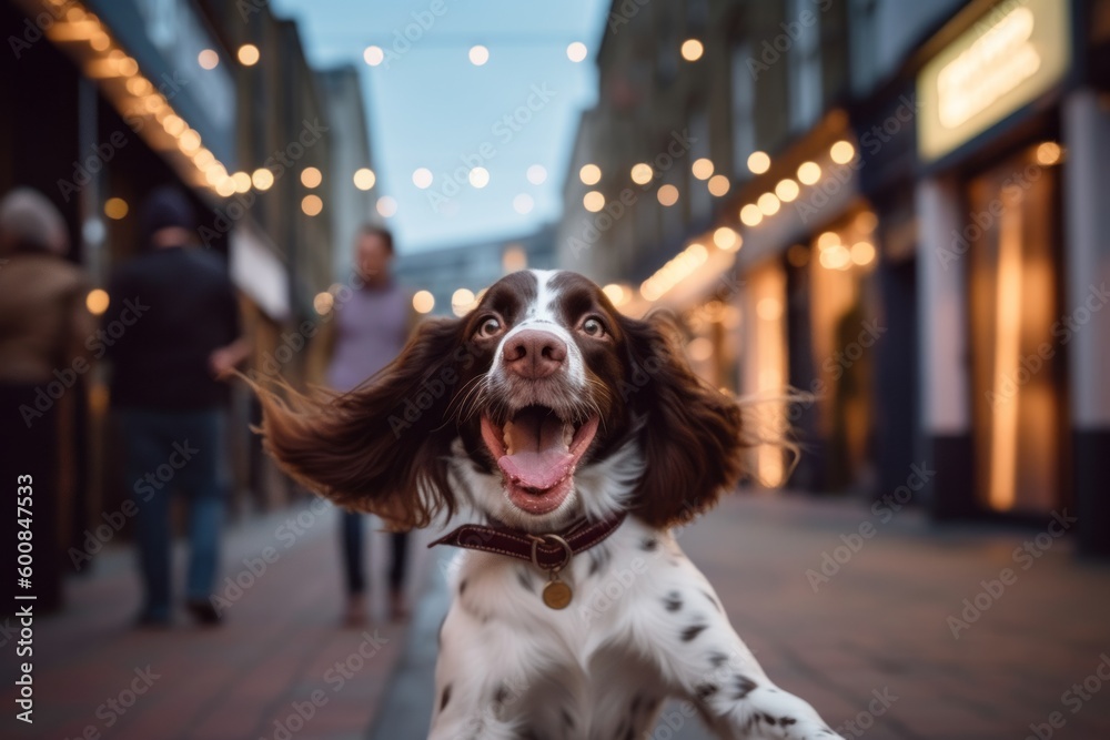 Medium shot portrait photography of a happy english springer spaniel ...