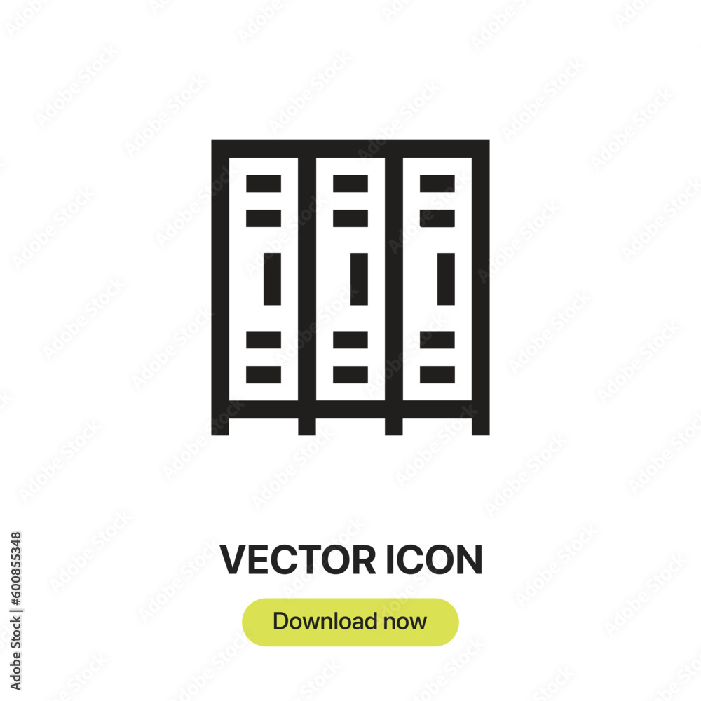Locker Room icon vector. Linear style sign for mobile concept and web ... Locker Room icon vector. Linear style sign for mobile concept and web ...