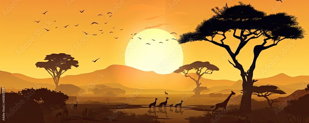 African Landscapes With Animals