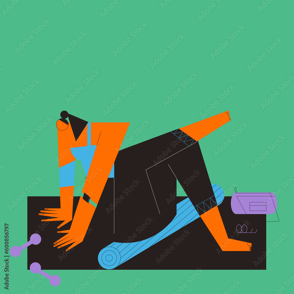 Young adult women doing foam rolling exercises and practicing body ...