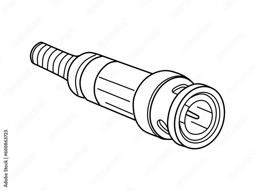 BNC jack vector. BNC cable in linear style isolated on white background ...