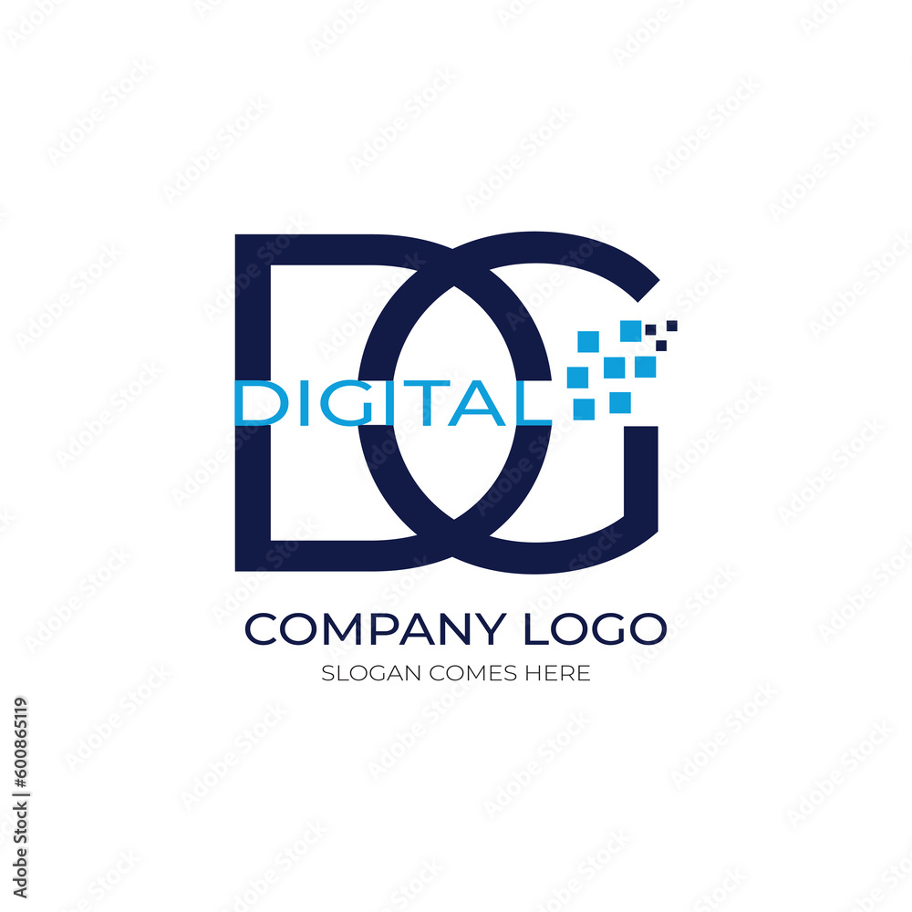 DG letter logo GD letter logo digital logo vector template.DG letter ...