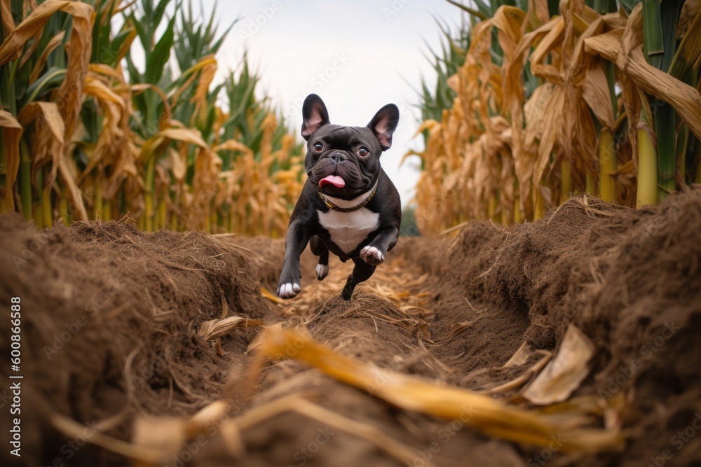 Environmental portrait photography of a tired french bulldog jumping ...