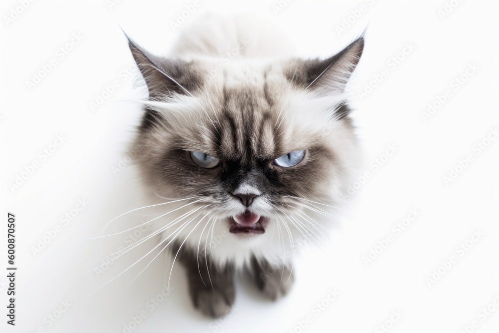 Environmental portrait photography of an angry ragdoll cat ...