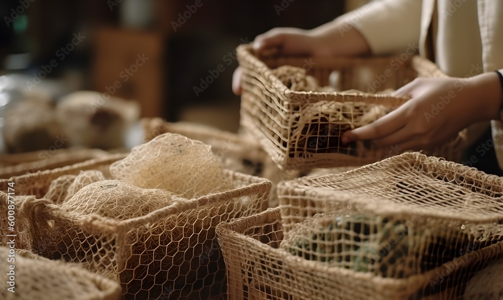 Eco vendor go green packaging parcel carton box in net zero waste store ...