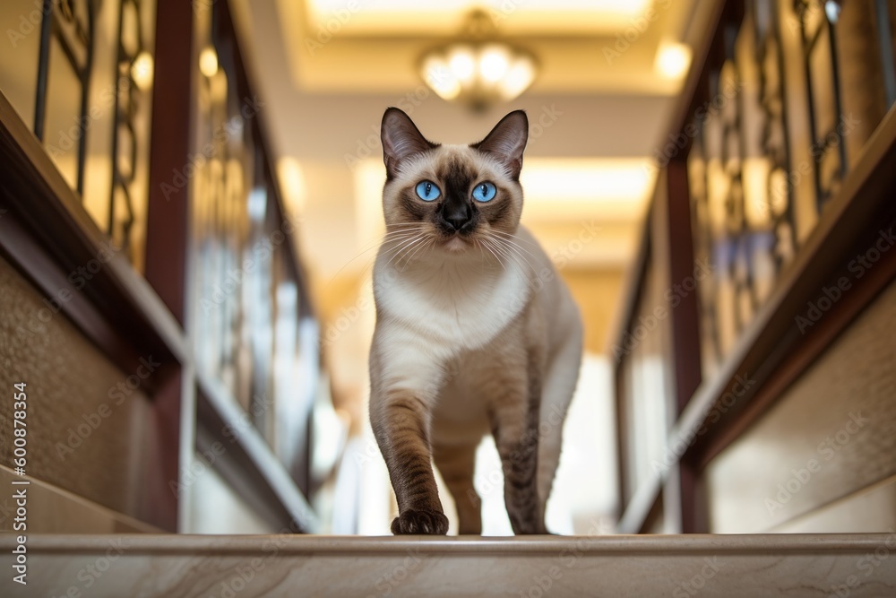 Poster, Foto Group portrait photography of a smiling siamese cat ...