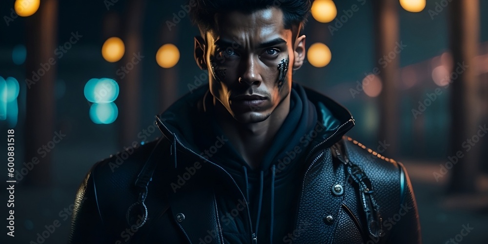 Cyber-Edge: A Futuristic llustration of a Super Modern Hacker Stock ...