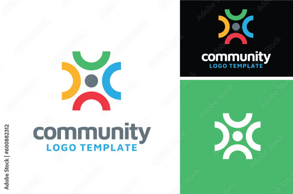 Colorful abstract logo design for human culture gathering club social ...