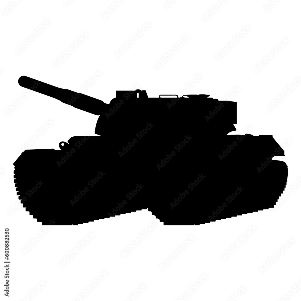German Leopard I main battle tank silhouette style. Military vehicle ...