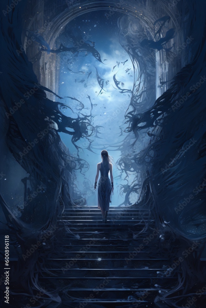 beautiful woman in a fantasy world, underworld queen, journey into the ...