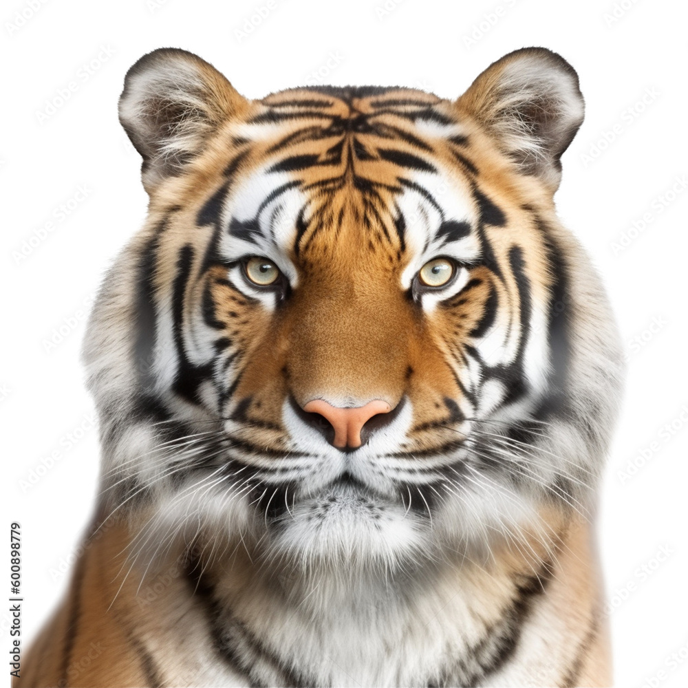 tiger face shot isolated on transparent background cutout Stock Photo ...