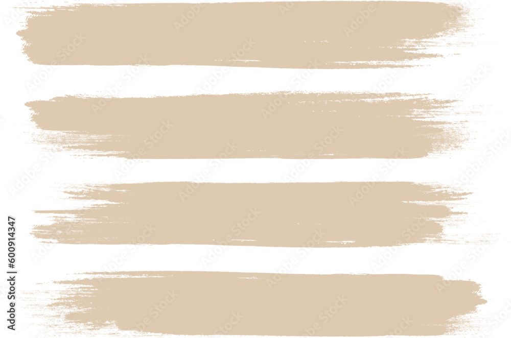 Beige brush stroke set isolated on background. Paint brush stroke ...